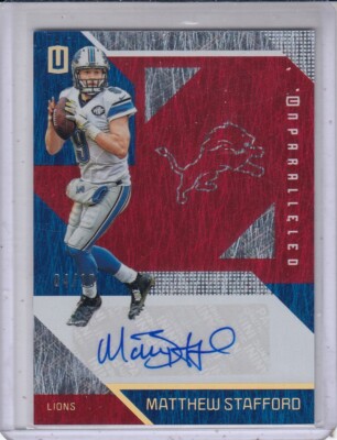 MATTHEW STAFFORD 2016 Panini Unparalleled Autograph Red #58 4/10 Lions ...