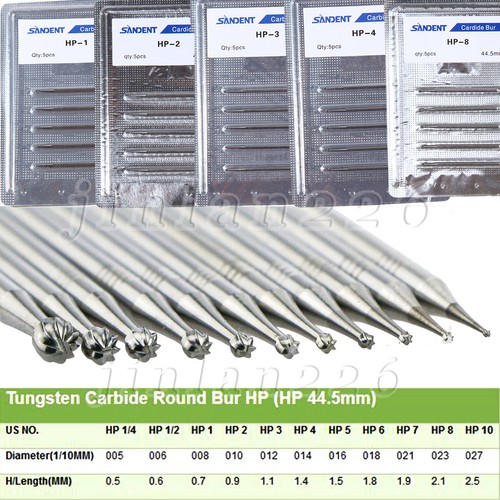 Dental Carbide Straight Handpiece Bur Midwest HP 44.5mm For Low Speed ...