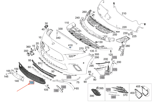 MERCEDES BENZ a Class W177 SE 2018 on Front Bumper Lower Grille ...
