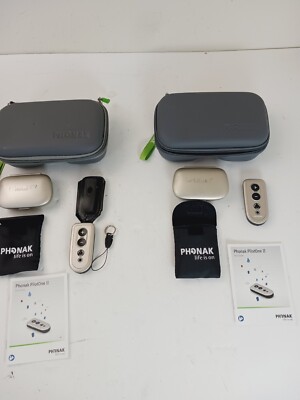 2 Phonak Pilot One II 2 Hearing Aid Remote Control & Case Clip Ships ...