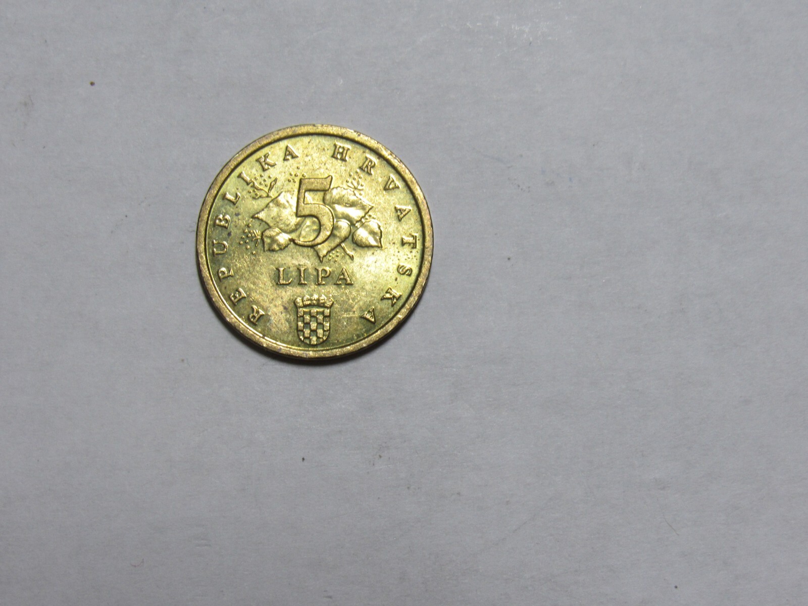 Croatia Coin - 2005 5 Lipa Hrast Luznjak - Circulated, spots, rim ding ...