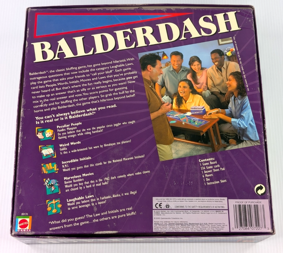Balderdash The Classic Bluffing Board Game by Mattel 2003 - 100% ...