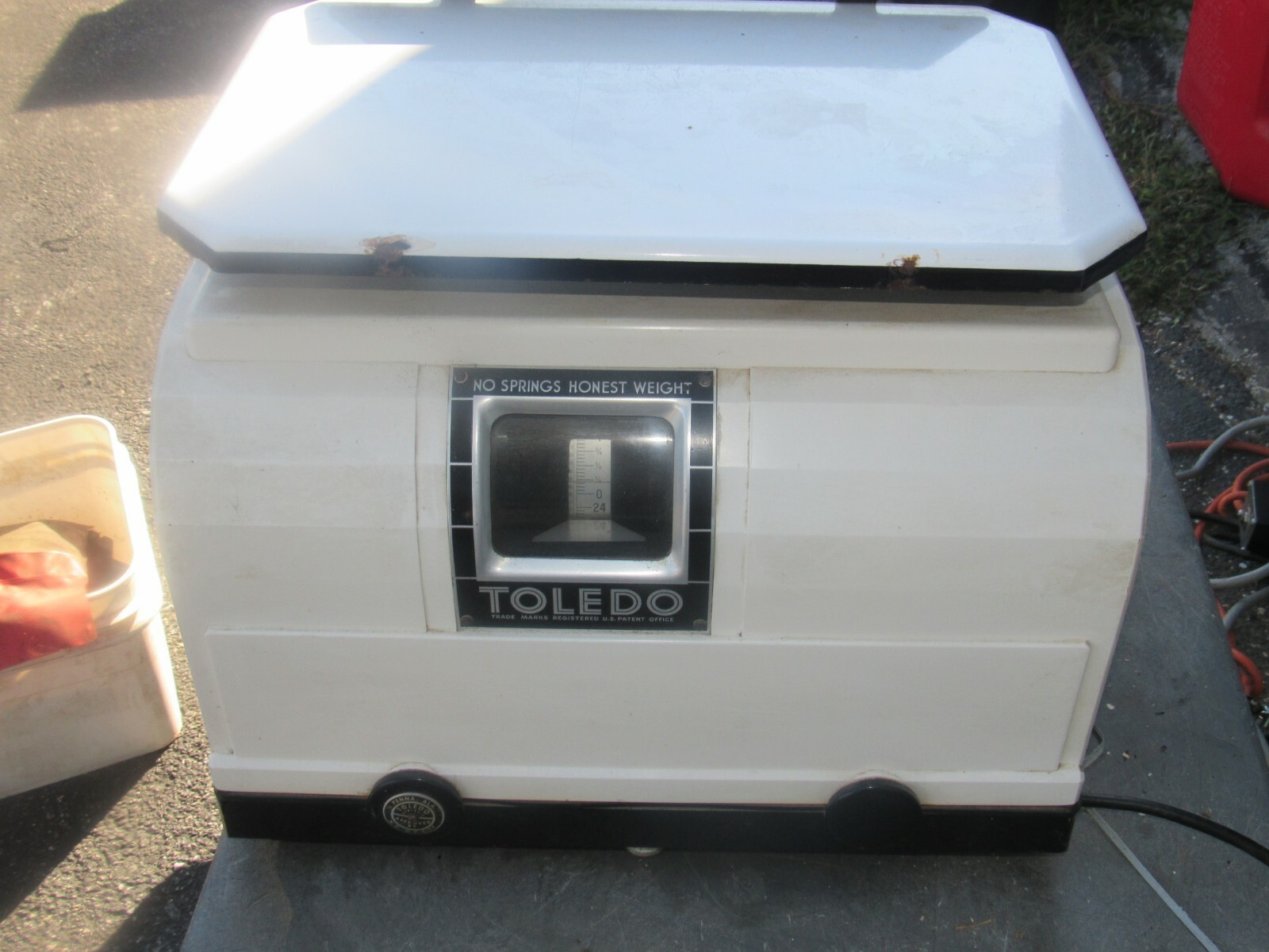 vintage butcher shop deli toledo meat scale porcelain bakelite 40's 50 ...