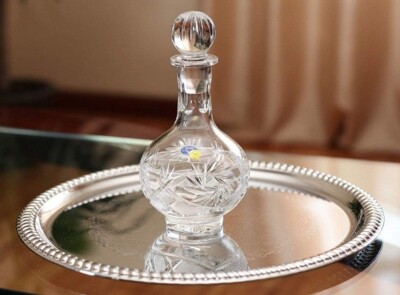 Neman D4184/1-X, 34 Oz Crystal Decanter, Carafe w/Lid, Old-Fashioned ...