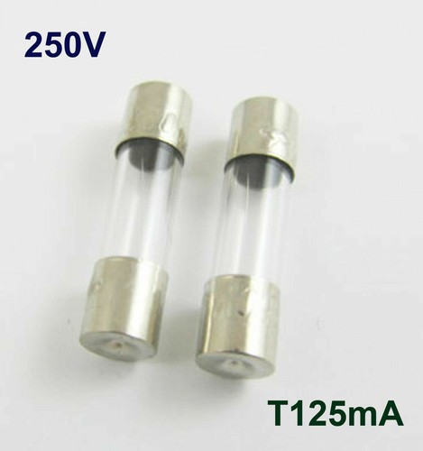 10 Pcs Glass Tube Fuse 5 x 20mm T125mA 125mA 0.125Amps T0.125A 250V ...