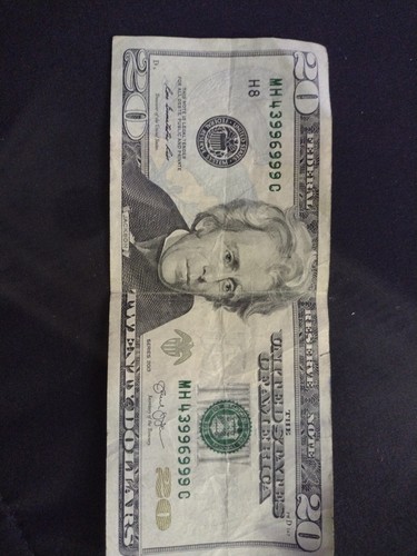 Over Inked Serial Numbers 20 Dollar Bill With Triple 9s | eBay