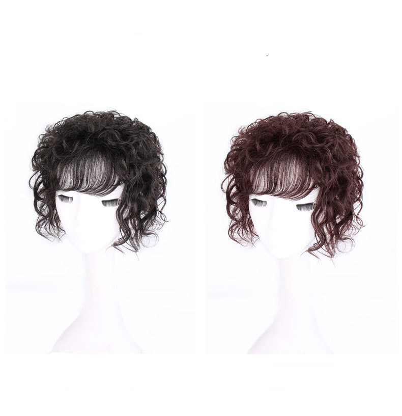Large Base Wavy Curly Hair Silk Base 100% Human Hair Toupee Topper For ...