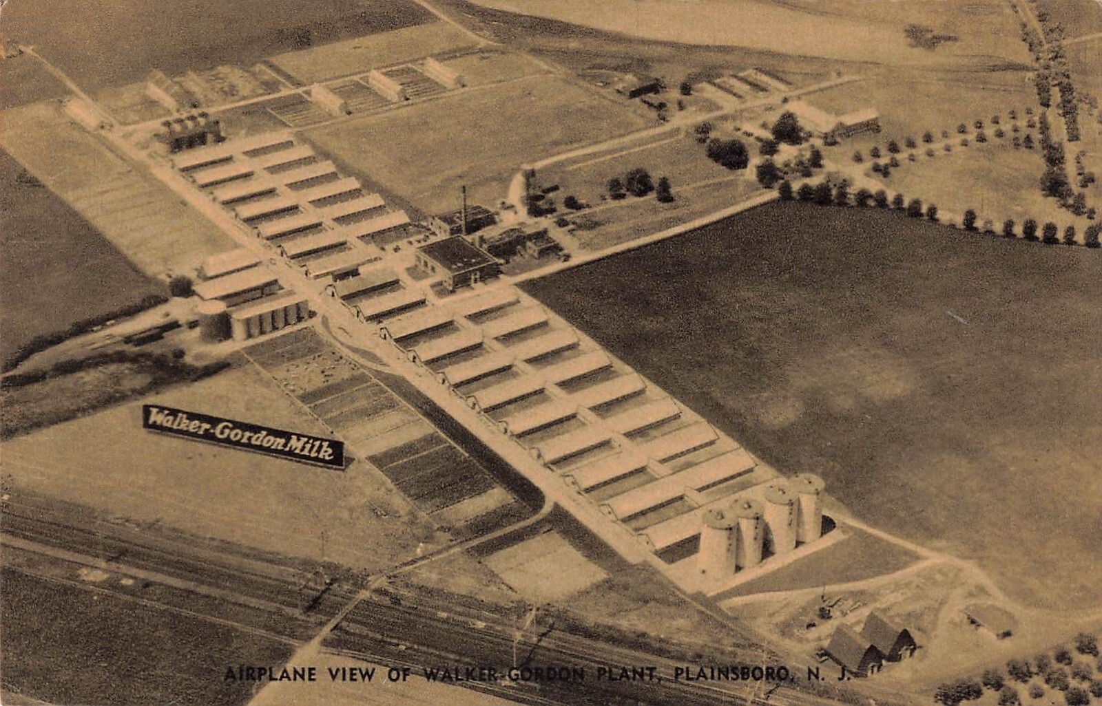 Postcard Plainsboro, NJ: Aerial View of Walker-Gordon Milk Plant ...