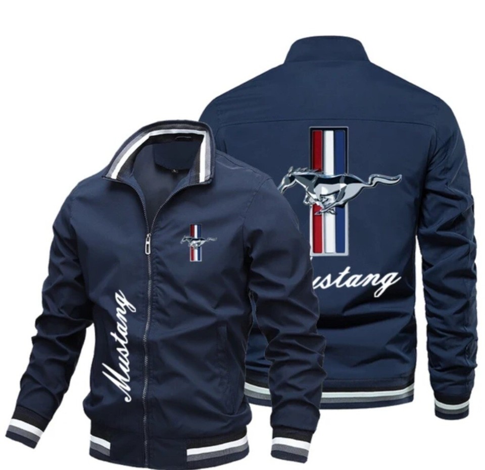 Mustang Bomber Style Lightweight Jacket 5 Colors Mens Sizes Small to2XL ...
