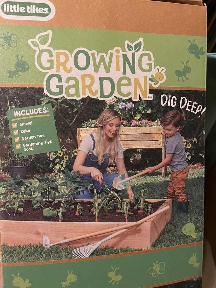 Little Tikes Growing Garden Large Tool Set Shovel Rake Hoe Yard Work Helpers New | eBay