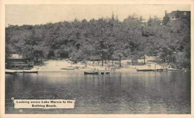 Lake Marcia New Jersey Bathing Beach Scenic View Vintage Postcard ...