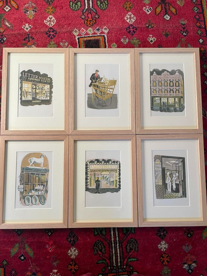ERIC RAVILIOUS Original 1938 Framed HAMS lithograph - High Street ...
