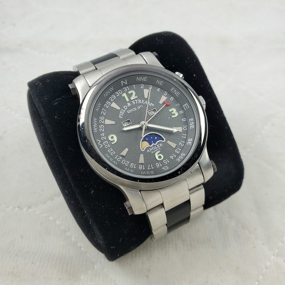 FIELD & STREAM ANGLER MOONPHASE F121MGB DAY/DATE/MONTH MEN'S WATCH | eBay