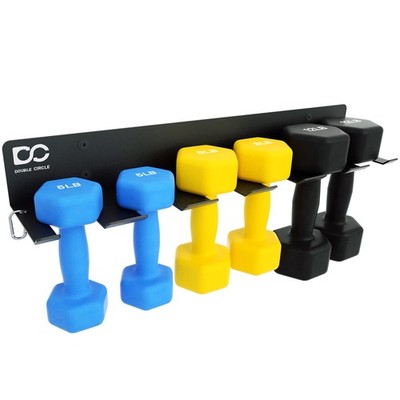 Double Circle Gym Rack Organizer — Wall Mount Storage for Exercise ...