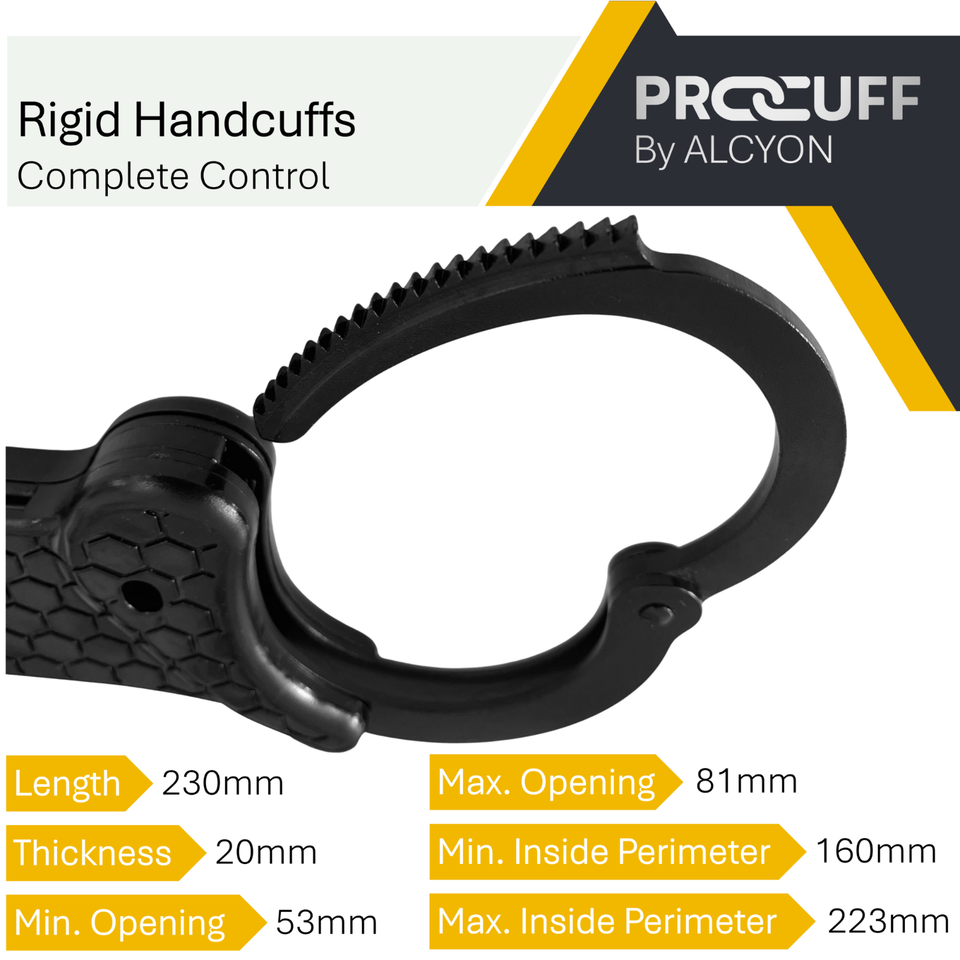 Alcyon Rigid Black Pro-Cuff Double Lock Security Military Police ...