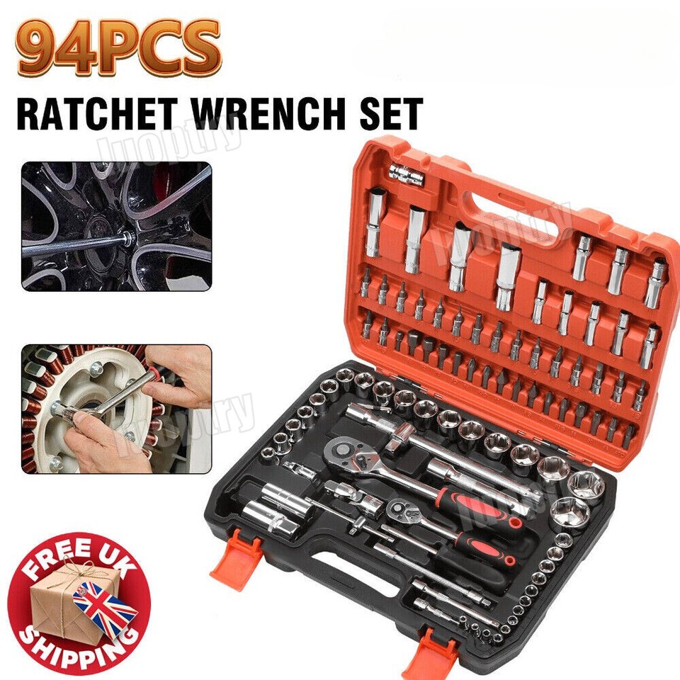 53/108/216PCS Socket Set Kit Mechanics Ratchet Wrench Car Repair Tool ...