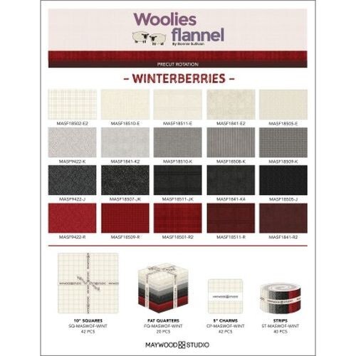 Woolies Flannel By Maywood Studio -Winterberries - 10" Squares Layer ...
