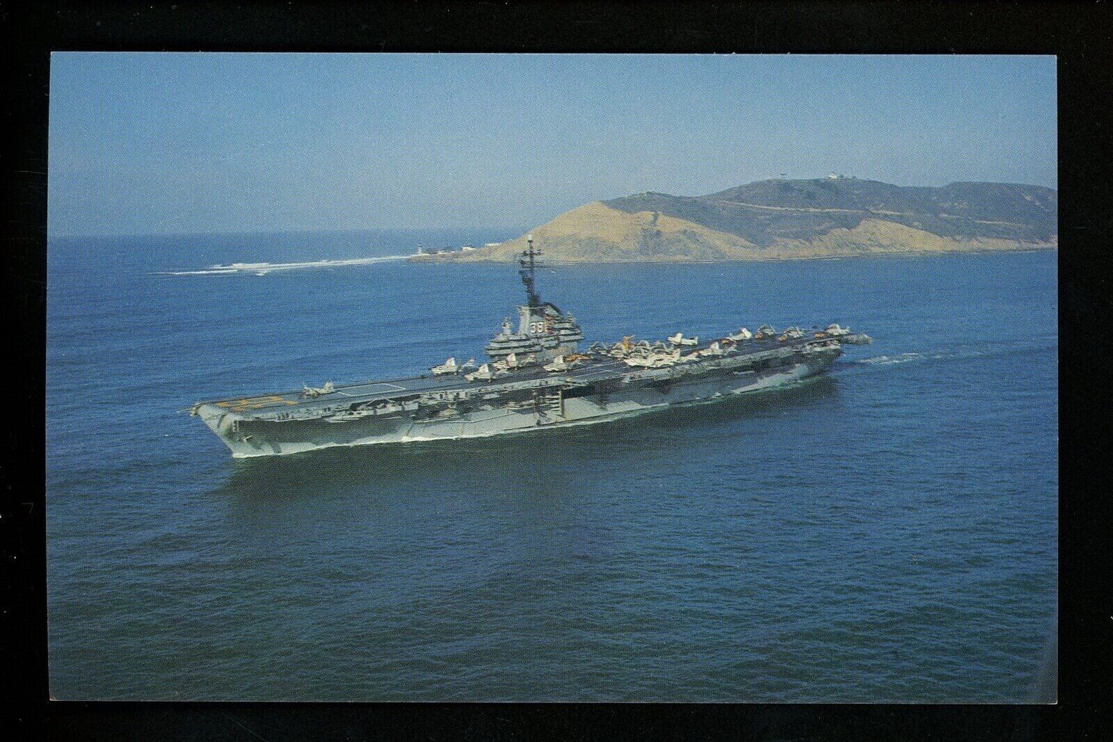 Military Ship chrome postcard USN Navy USS Shangri La CVS-38 aircraft ...