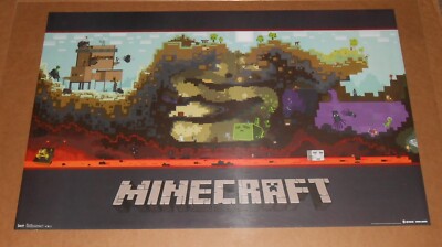 Minecraft World Poster 34x22 RARE | eBay
