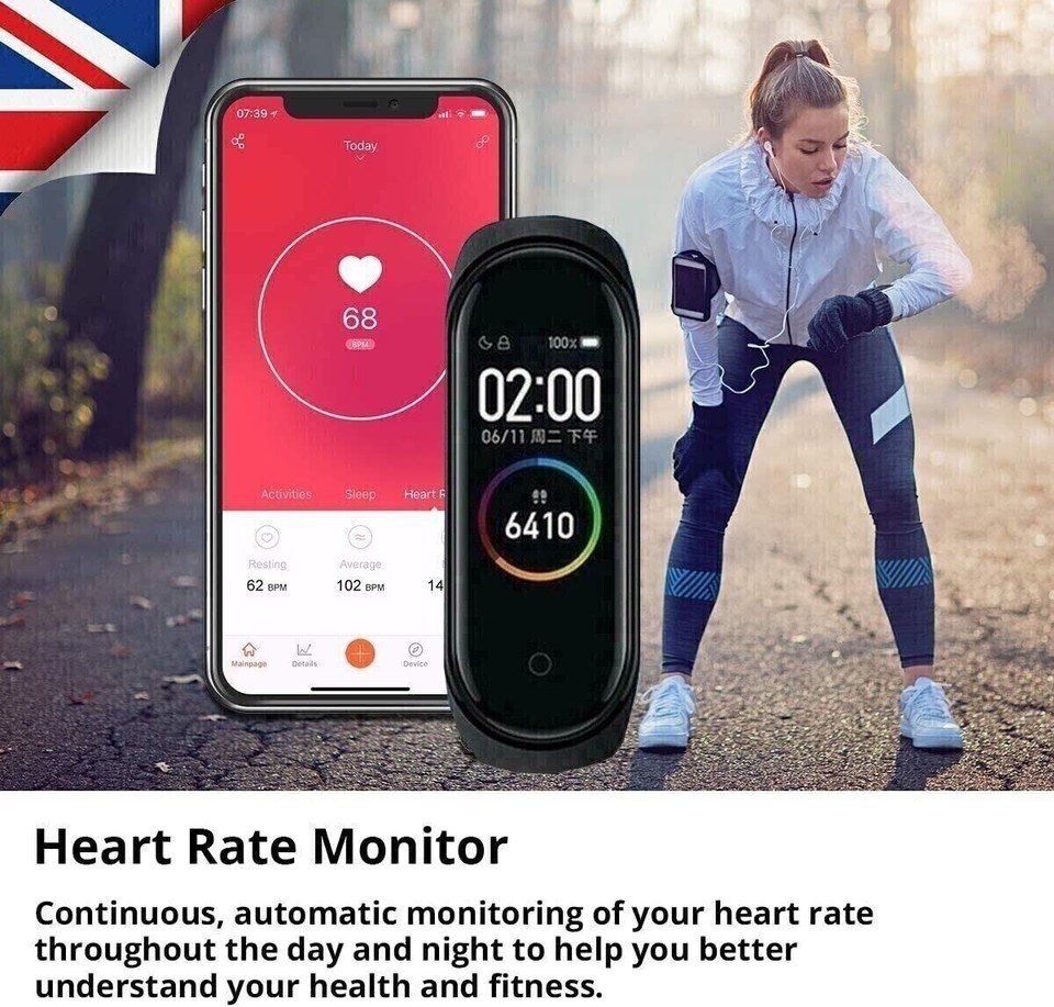 Fitbit Smart Watch Gym Band Fitness Tracker Heart Rate Monitor Sports ...