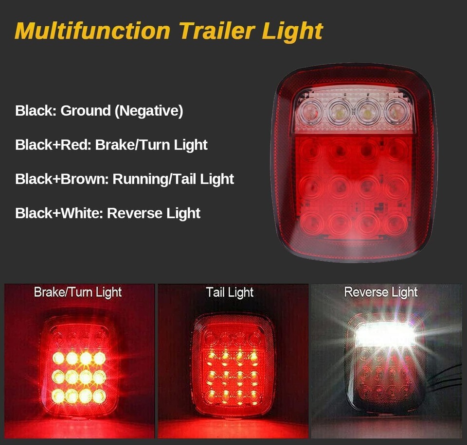 4PC For Jeep Wrangler TJ YJ CJ5 CJ7 7" Inch LED Headlights + Tail ...