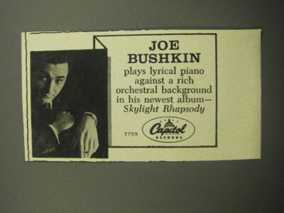 1957 Capitol Records Ad - Joe Bushkin plays lyrical piano | eBay