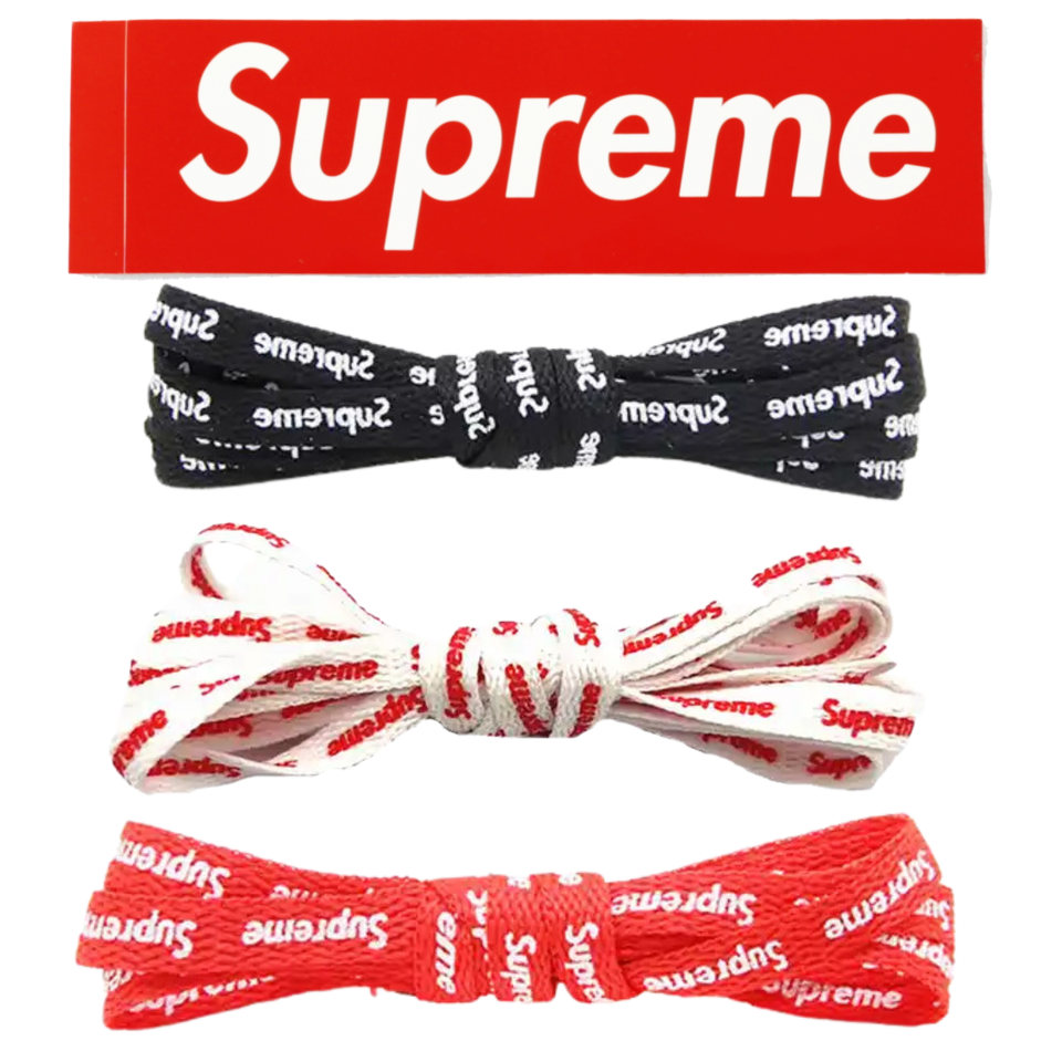 3 PAIR- AF1 SUPREME Shoe Laces 3 BLACK, RED, WHITE | eBay