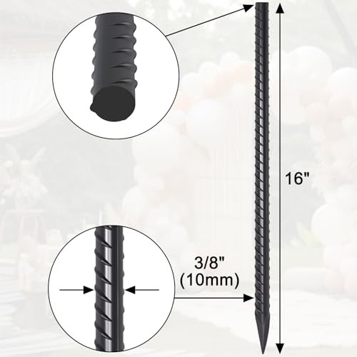 Straight Rebar Stakes 16 Inch 34 Pack Garden Spikes 16"x3/8"-34pcs I ...