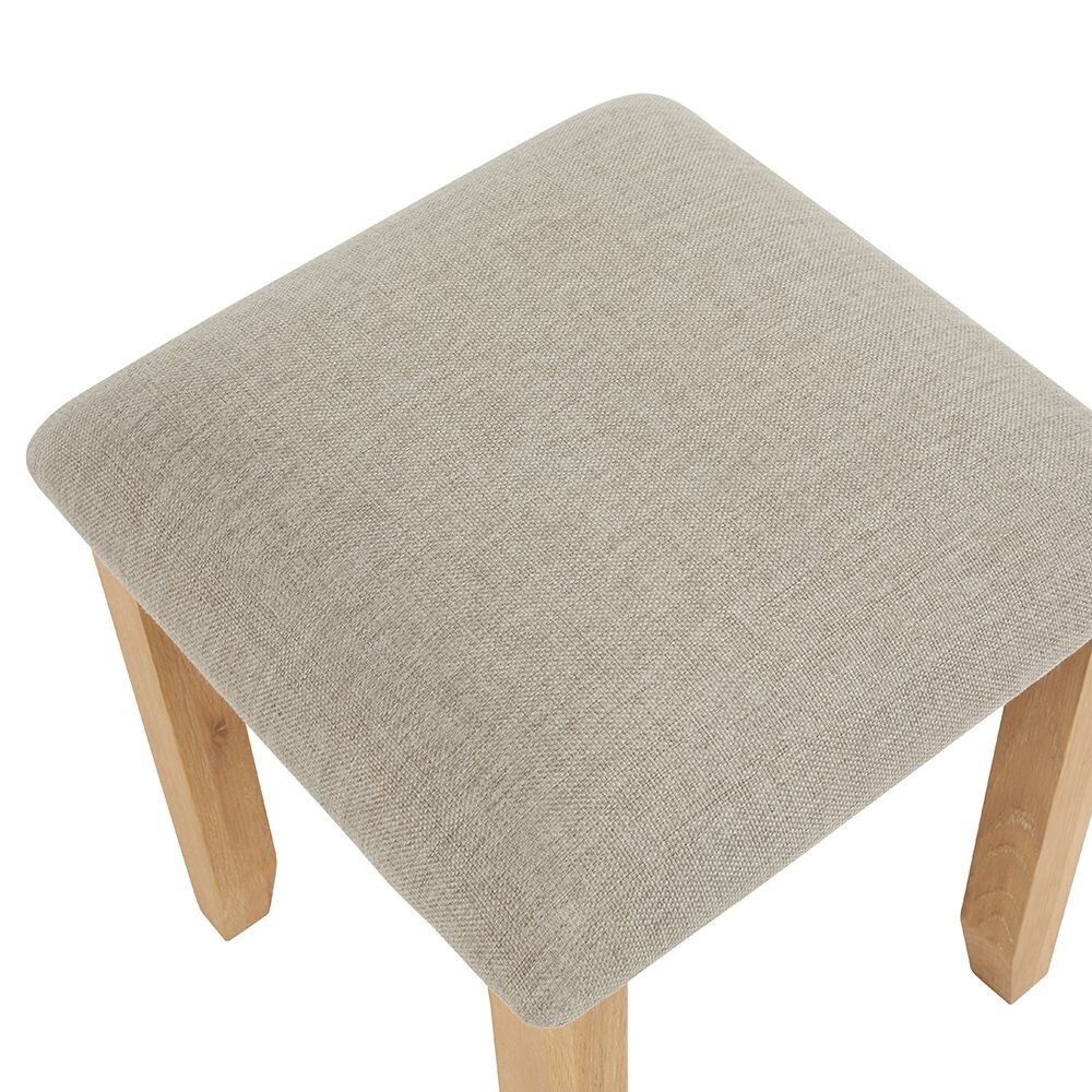 Cheshire Limed Oak Stool with Natural Fabric Seat Pad- Bedroom ...