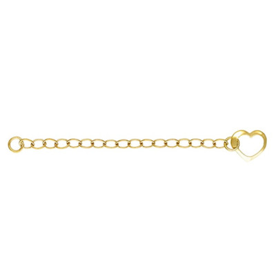 14K Gold Filled Floating Heart Extension Chain 55mm Love Cable Chain ...