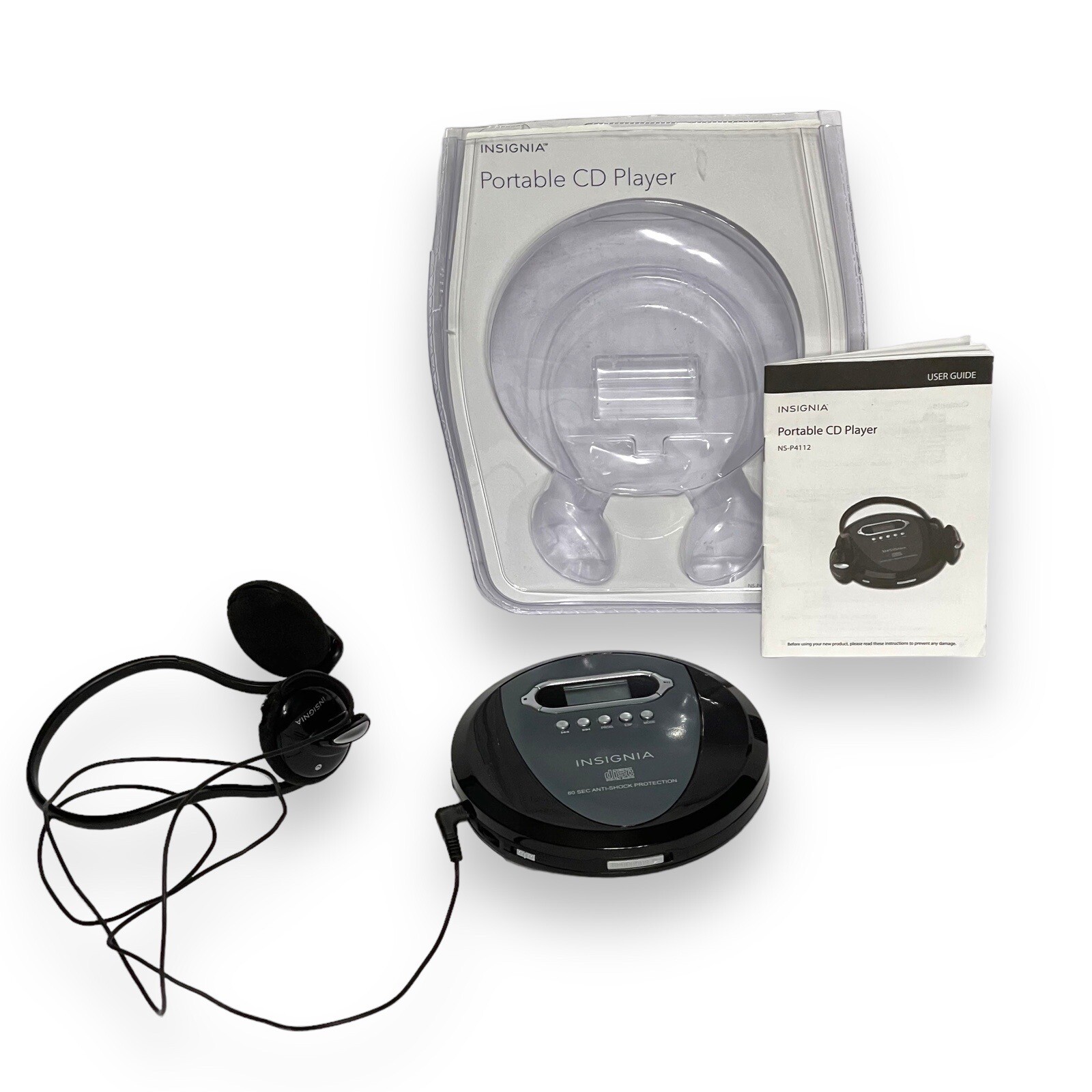 Insignia Portable CD Player NS-P4112 60 Sec Anti-Shock Black Gray ...