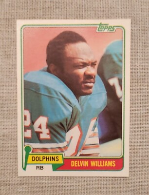 1981 TOPPS FOOTBALL #287 DELVIN WILLIAMS MIAMI 🐬 FOOTBALL CARD | eBay