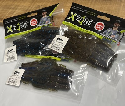 X Zone Lures Pro Series Muscle Back Finesse Craw - 3 Color Options | eBay