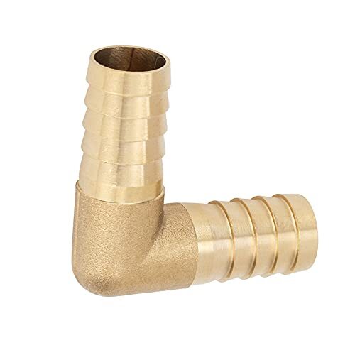 Brass Hose Barb Fitting 90 Degree Elbow, 5/8" Barbed x 5/8" Barbed ...