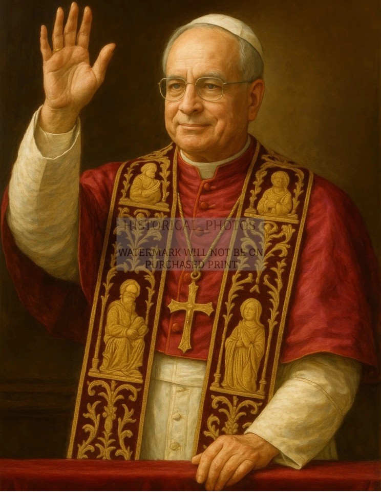 New POPE LEO XIV ROBERT FRANCIS RENAISSANCE CATHOLIC PAINTING AI 8X10 ...