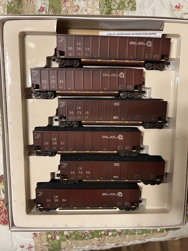 Walthers Conrail Bethgon Coal Hoppers 6 Pack *REAL RBMN COAL* *CUSTOM ...