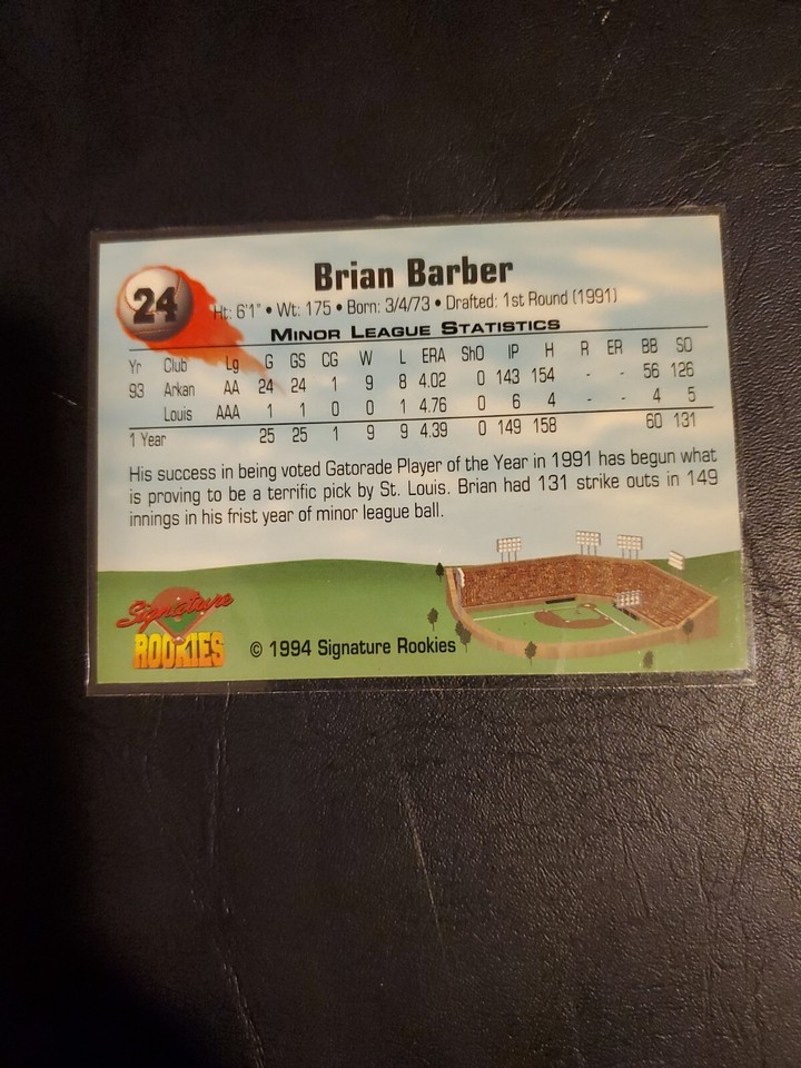 1994 Signature Rookies 1st Round Pick Brian Barber # 1833/8650 | eBay