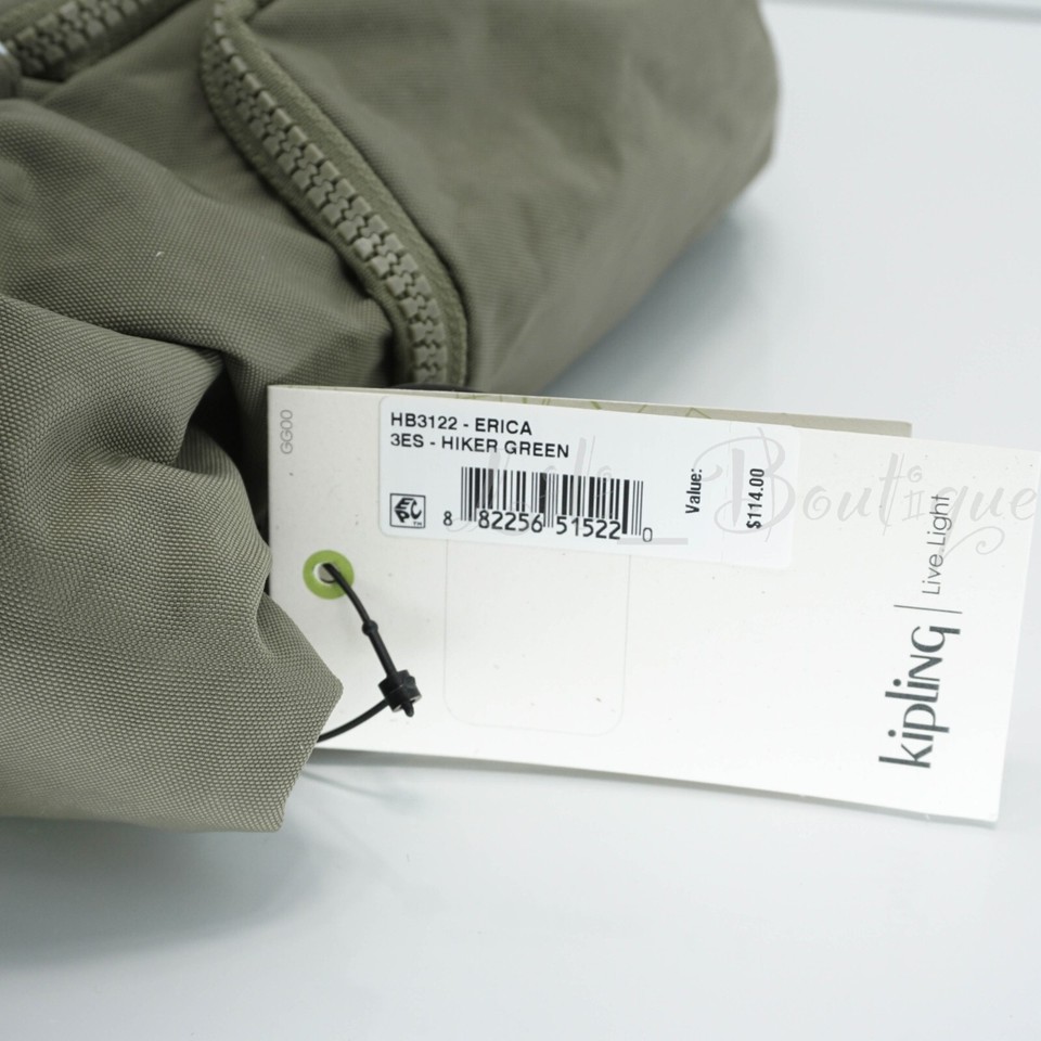 Kipling Erica Tote Crossbody Zipper Bag Purse Polyamide HB3122 Hiker ...