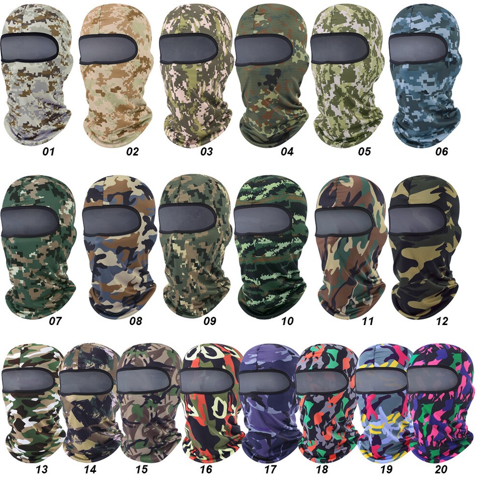 Tactical Camo Balaclava Full Face Mask UV Protection Hood Mask for Men ...