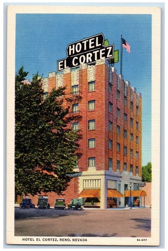 Reno Nevada NV Postcard The Hotel El Cortez Building Exterior c1960's ...