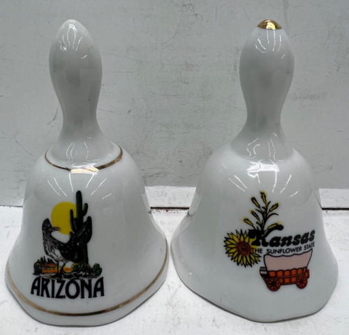 two collectible bells arizona bird and kansas sunflower state | eBay