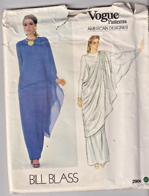 2904 VOGUE Bill Blass - DRESS w Overlay - Sz 10 B 32.5" | eBay