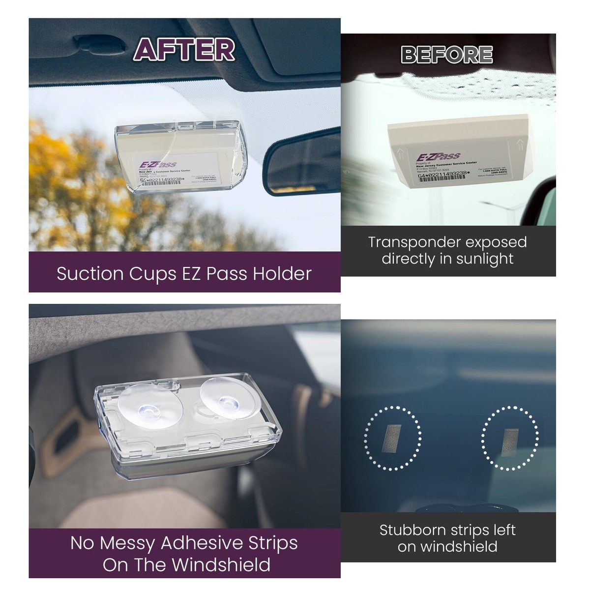Ez Pass Velcro Strips With Adhesive Aazon.co: Zeyitian EZ Pass Holder ...