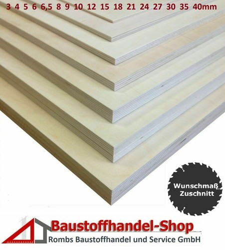 9mm Multiplex Birke Sperrholz 48€/m² BFU100 Sperrholzplatte Holzplatte ...