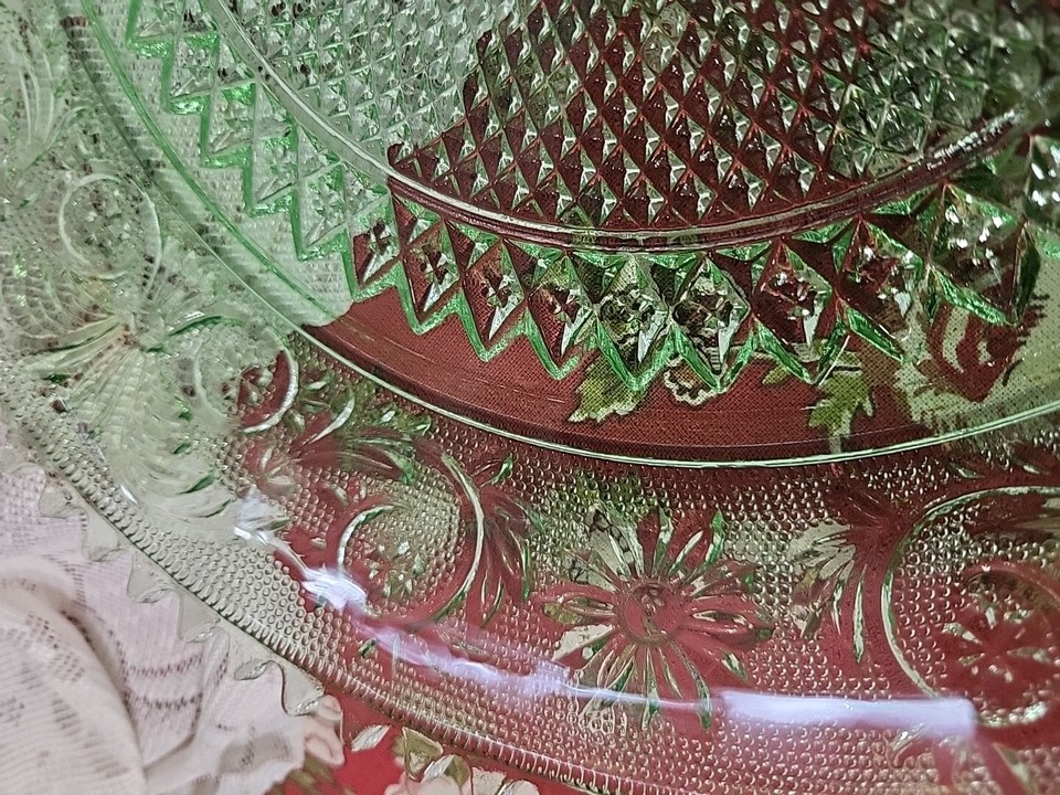 Vntg Indiana Glass Tiara Light Green (Chantilly Green) Cake Plate 12 ...
