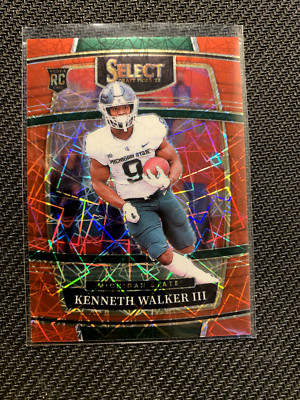 2022 Select Draft Picks Kenneth Walker III Concourse Red Lazer Prizm RC ...