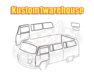 Window rubber & door seals weatherstrip kit 1968-1977 Type 2 VW ...