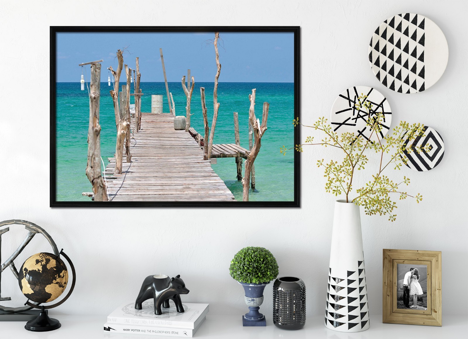 3D Wood Seaview 6 Framed Poster Home Decor Print Painting Art AJ ...