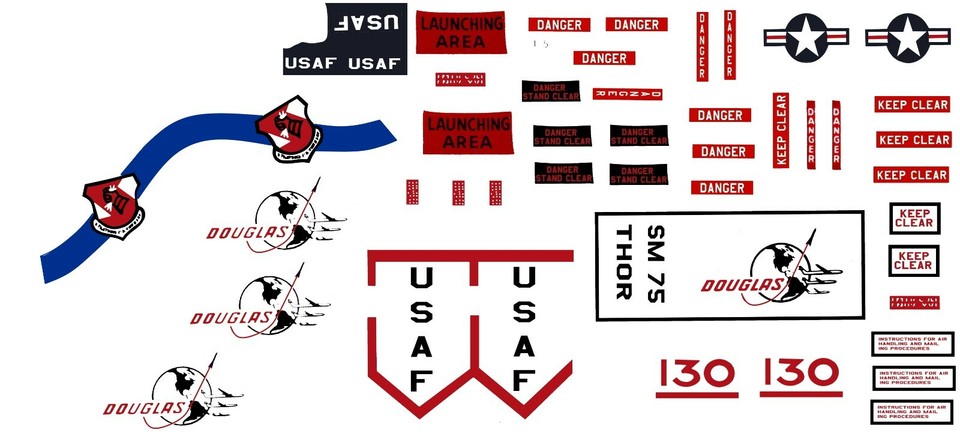 REPRO DECALS: REVELL ATLAS , MERCURY-ATLAS , THOR-ABLE or HAWK ATLAS ...