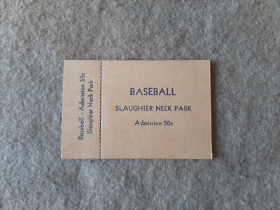 Vintge Giants Baseball Ticket Stub Delaware State Slaughter Neck Negro ...